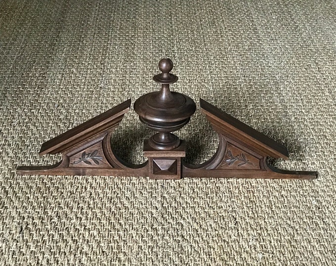 A Classic French Antique Carved Wooden Pediment With Scroll Decorative ...