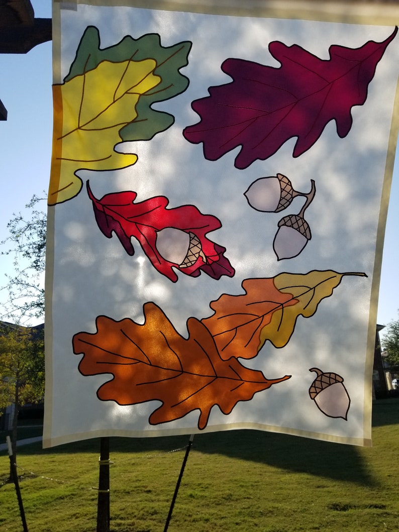 Autumn Leaves House Flag, Fall Leaves Flag, Applique House Flag ...