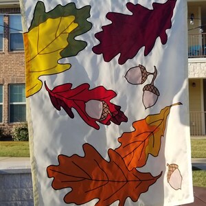 Autumn Leaves House Flag, Fall Leaves Flag, Applique House Flag ...