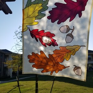 Autumn Leaves House Flag, Fall Leaves Flag, Applique House Flag ...