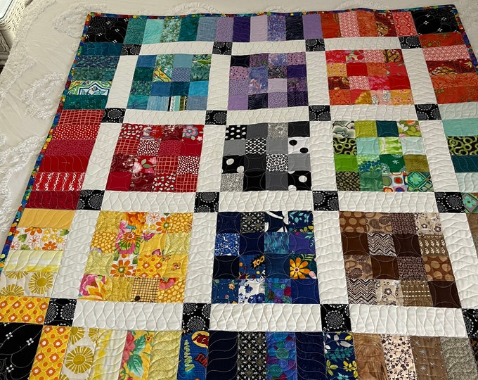 Color Block Lap Quilt - Etsy