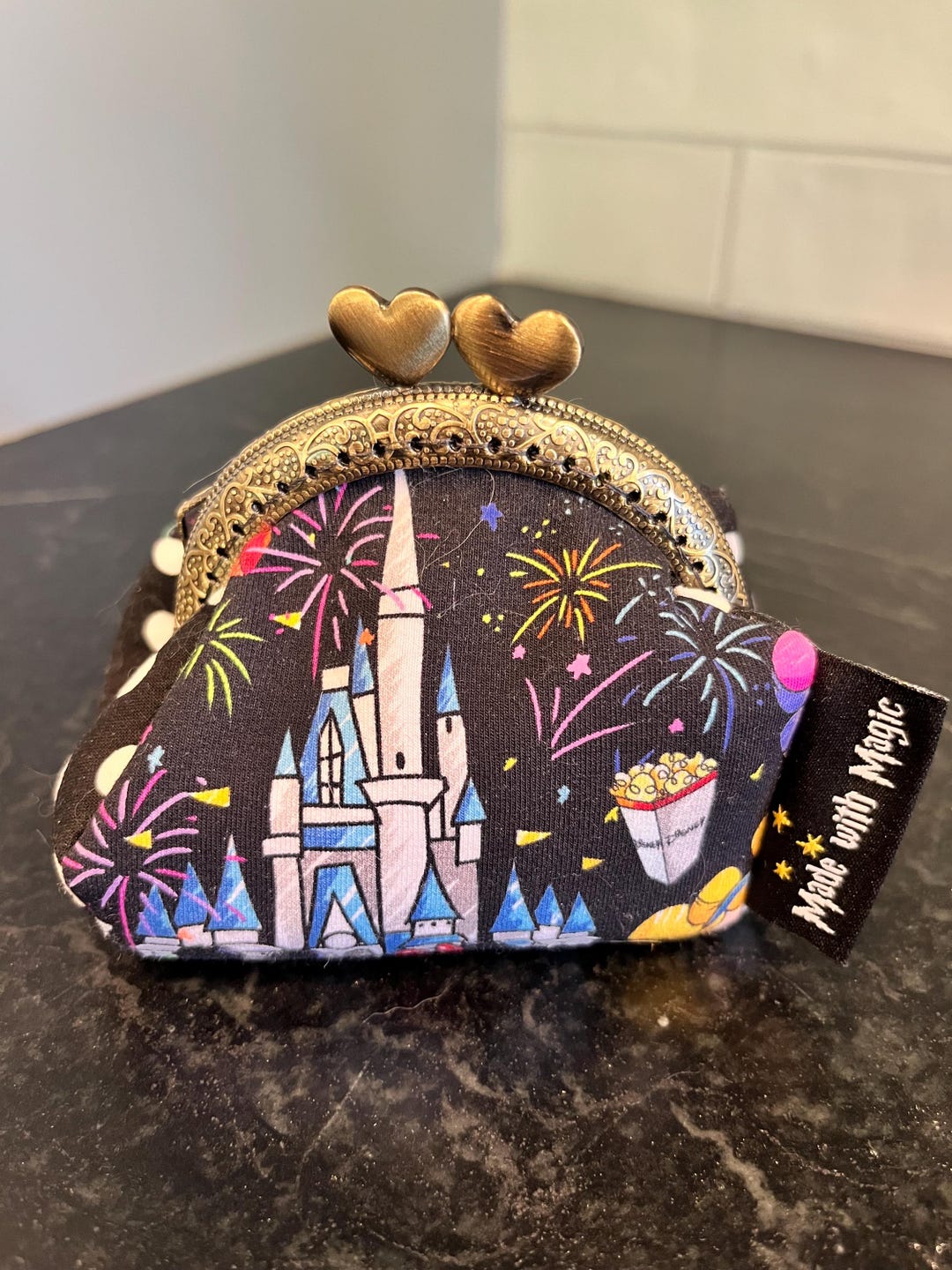 Disney Castle Coin Purse With Heart Kiss Clasp - Etsy