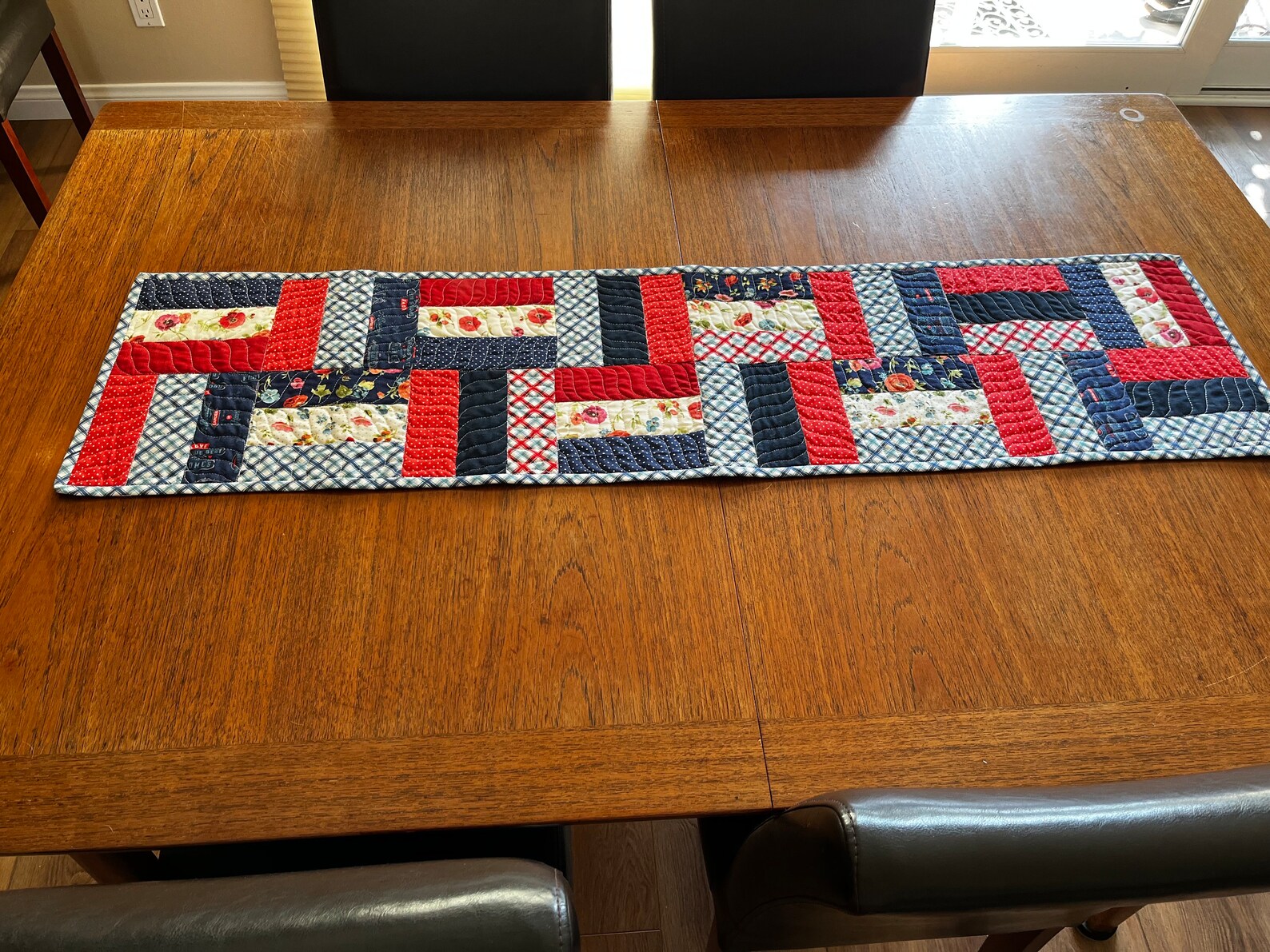 Red, White, and Blue Table Runner Topper Quilt - Etsy