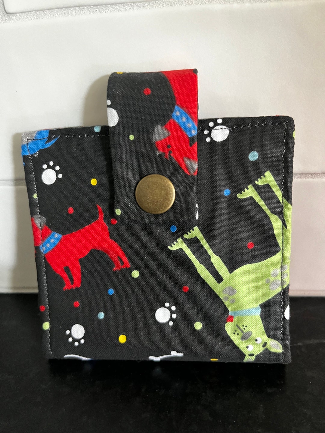 Colorful Dogs on Black Fold up Wallet - Etsy
