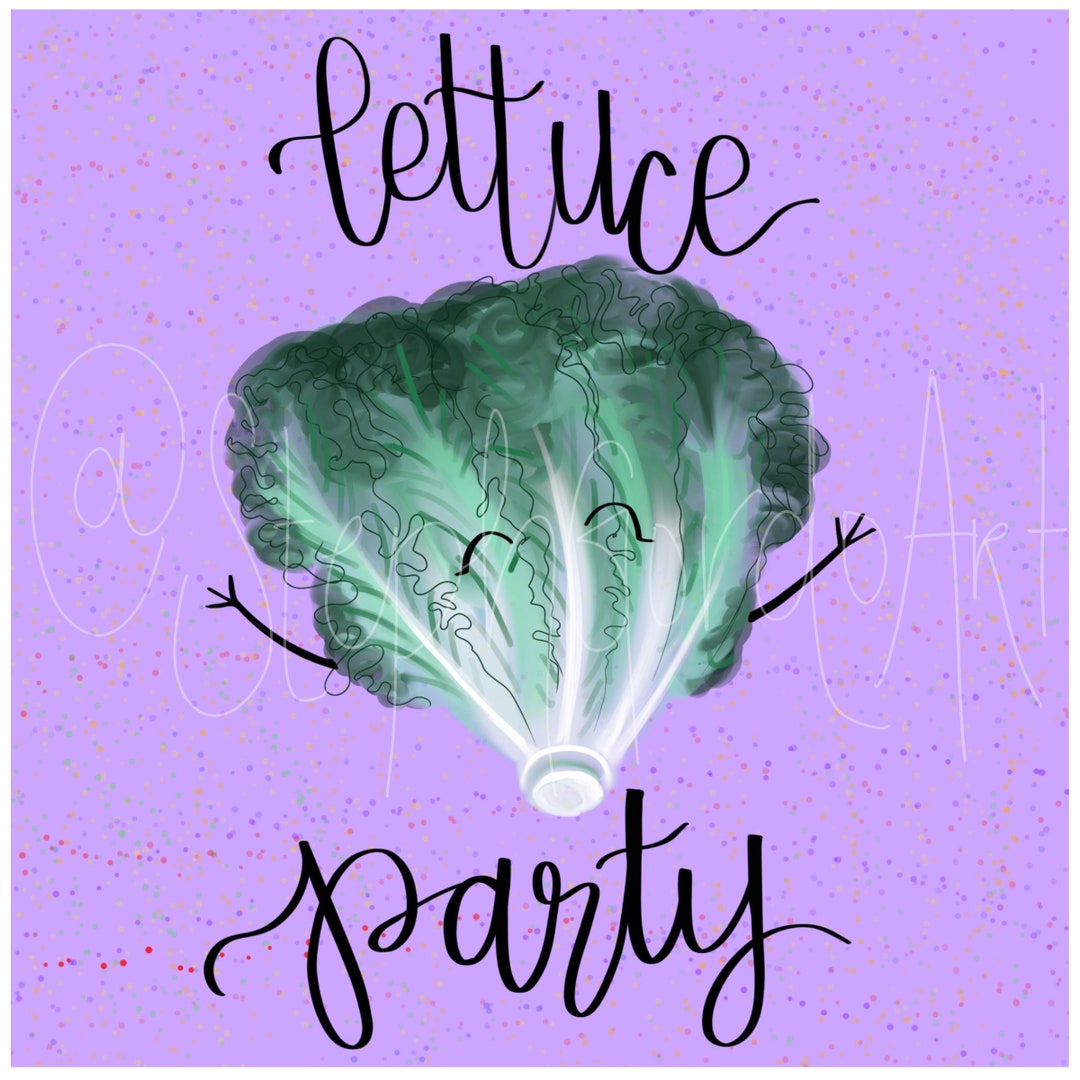 Lettuce Party - Punny Kitchen Wall Art 8x8 - Pun Print - Fun Print ...