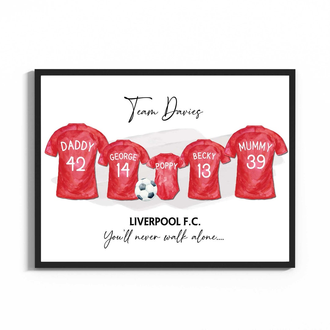 Custom Liverpool Football Shirt Print, 4-5 Shirts,birthday Gift, Father ...