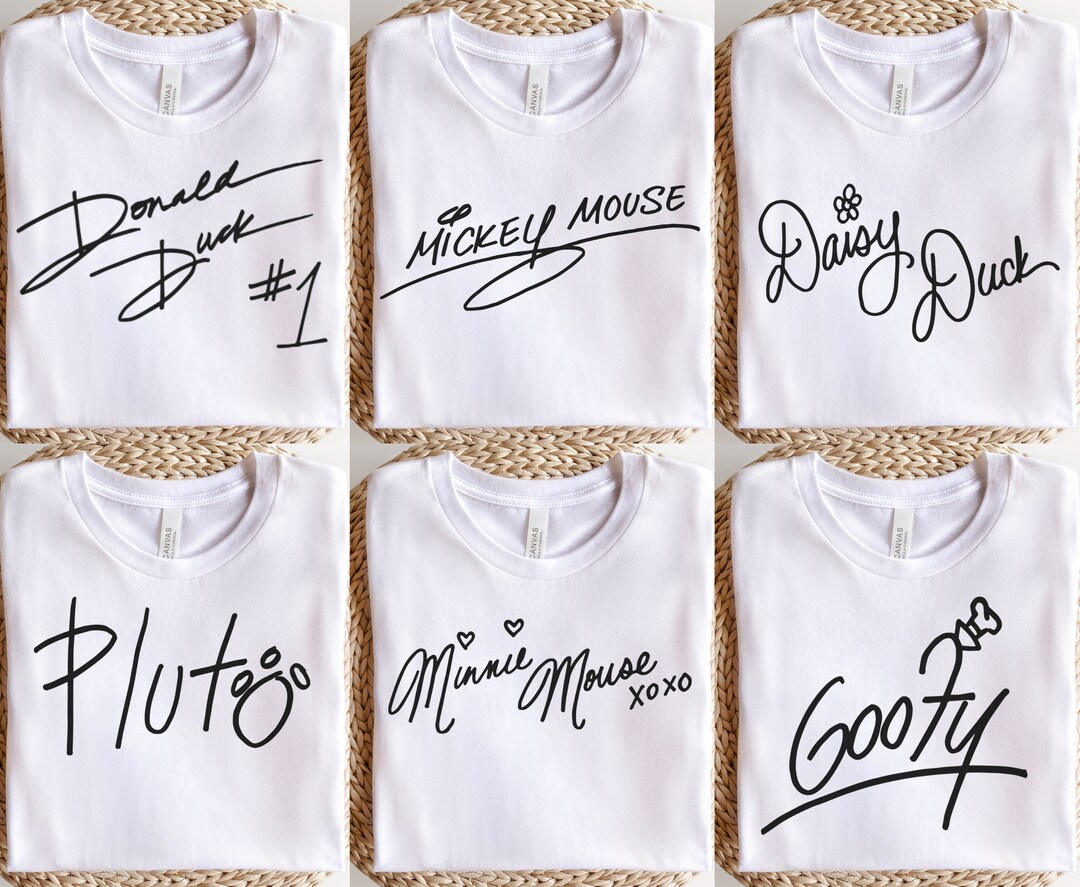 Disney Characters Signatures Shirt, Group Disney Shirts, Mickey Mouse ...
