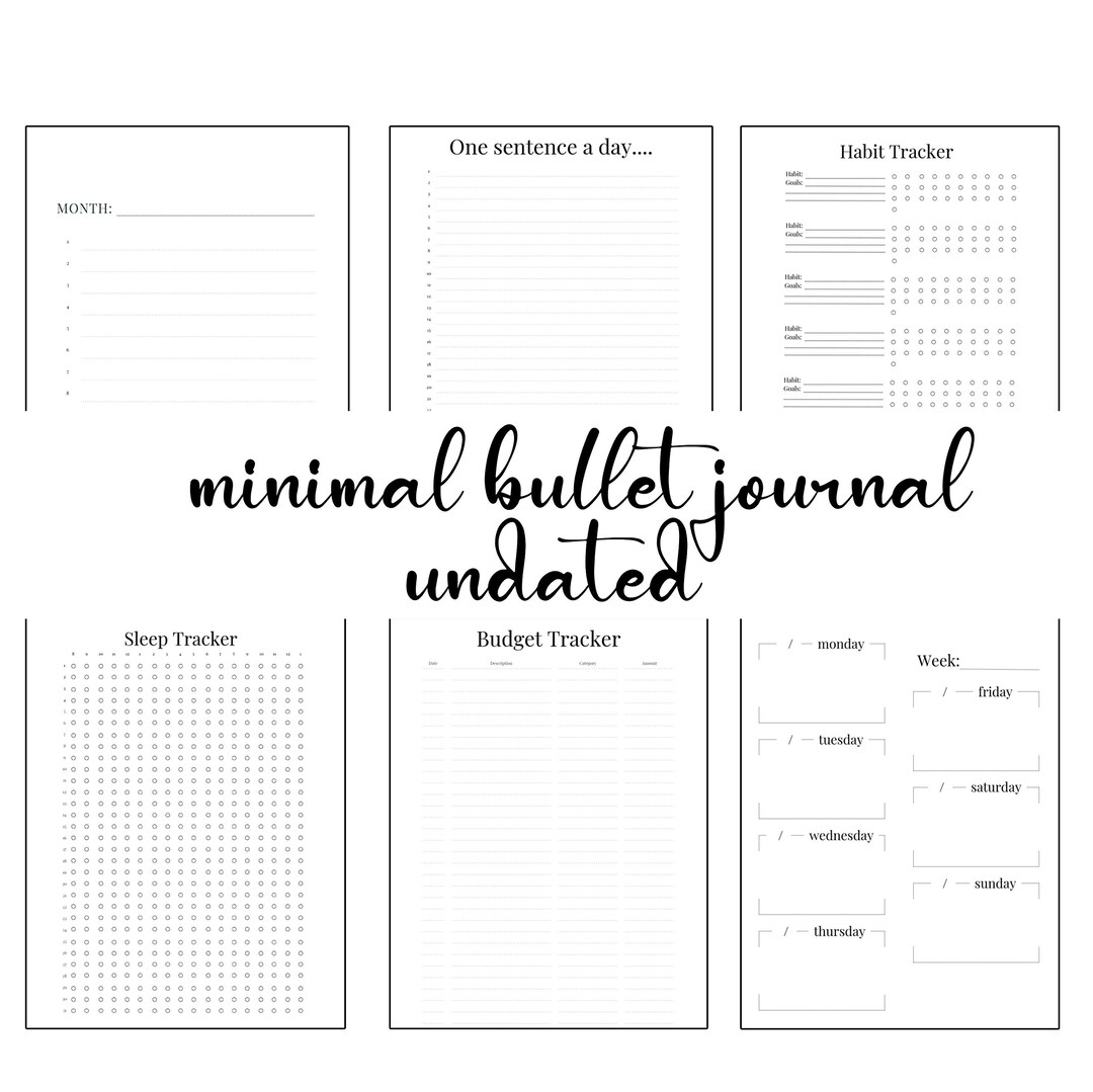 Minimal Weekly Bullet Journal Bundle - Etsy