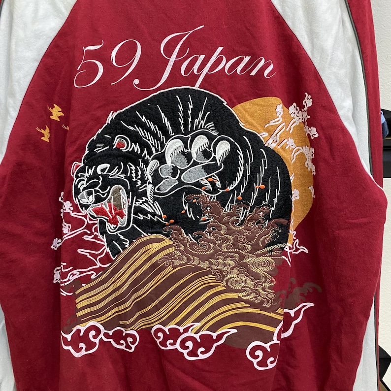 Vintage Sukajan Goo Coo 59 Japan Embroidery Big Print Logo Jacket Size ...