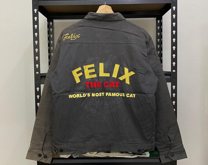 Vintage Felix the Cat World Most Famous Cat Jacket Workwear Style Faded ...
