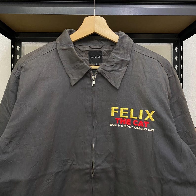 Vintage Felix the Cat World Most Famous Cat Jacket Workwear Style Faded ...