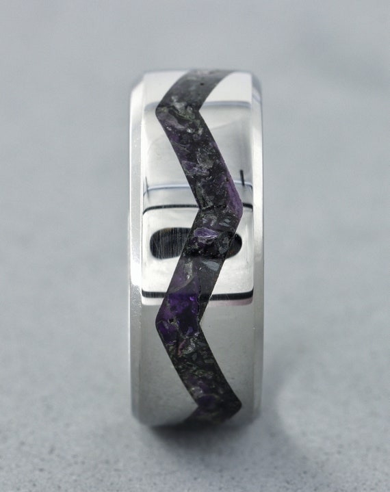 Stainless steel amethyst ring store
