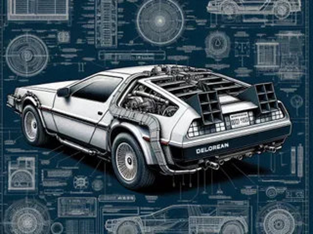 Hueforge Delorean Blueprint - Etsy
