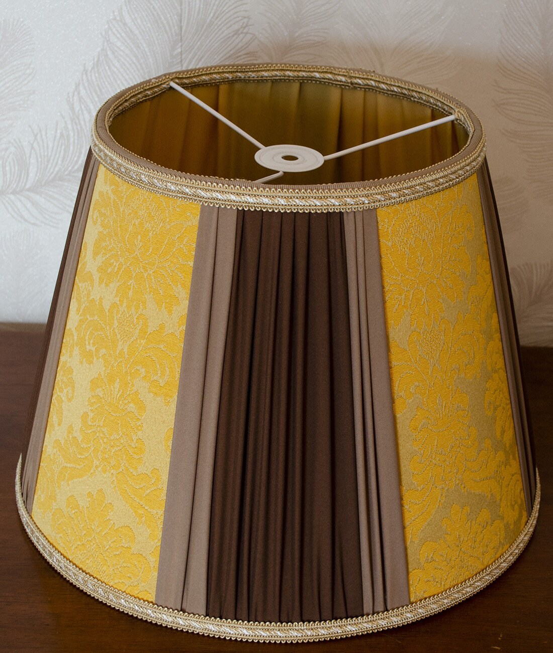 Forme Di Luce Brand, Hand-sewn Artisan Lampshades in Damask Yellow and ...