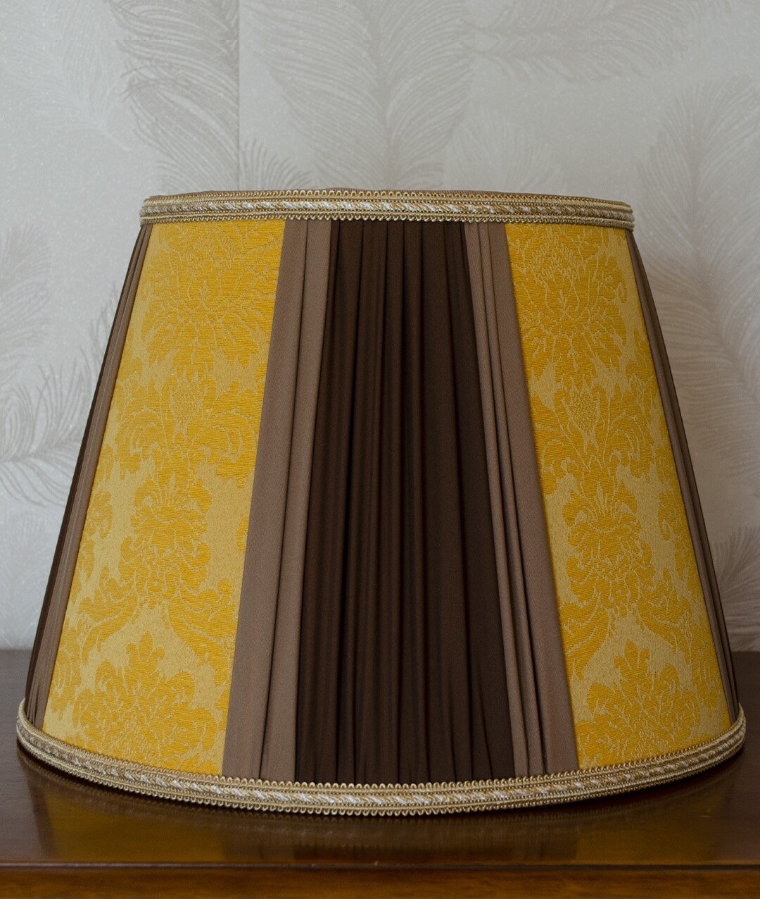 Forme Di Luce Brand, Hand-sewn Artisan Lampshades in Damask Yellow and ...