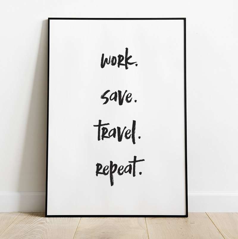 Work Save Travel Repeat | DIGITAL DOWNLOAD | Adventure & Travel Wall ...