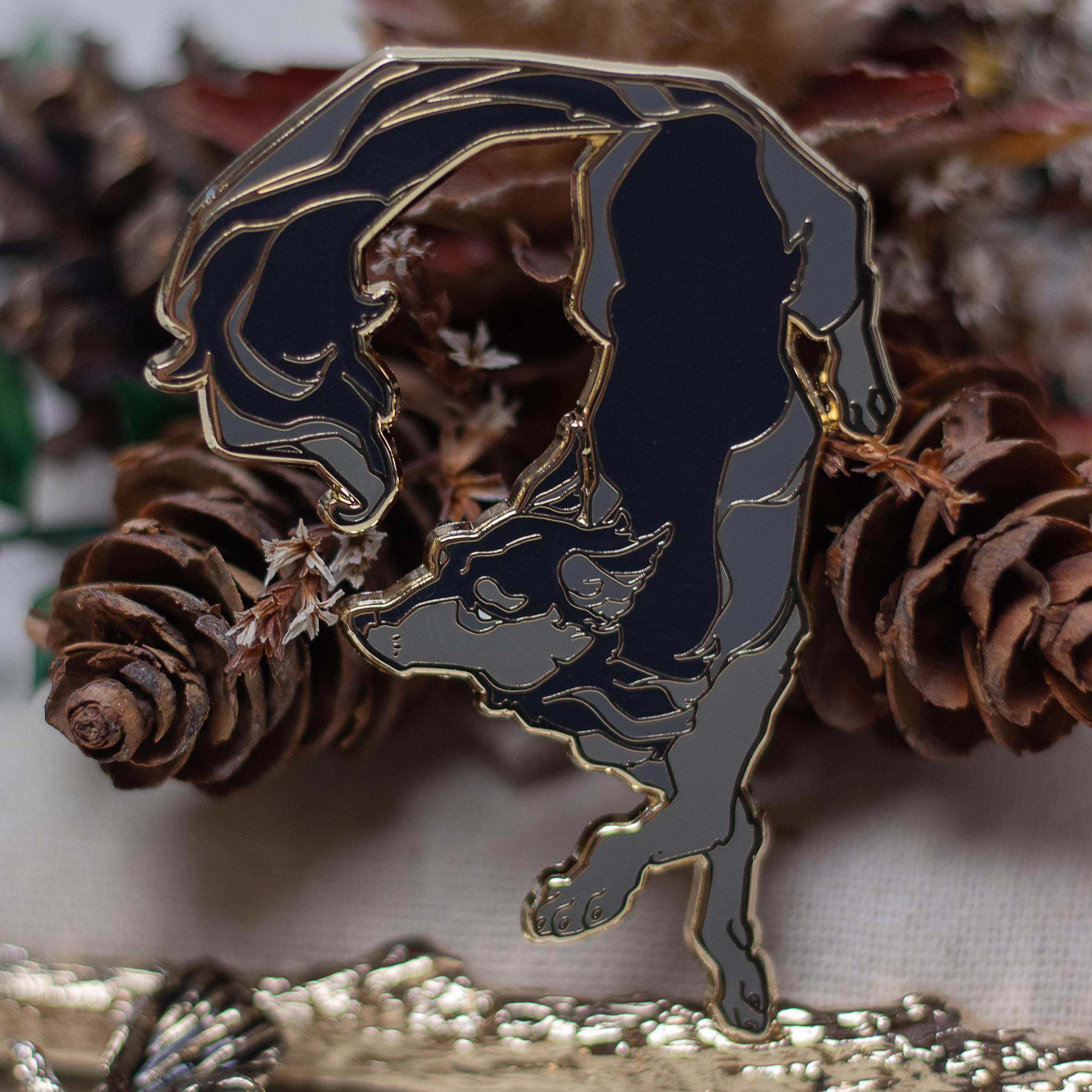 Wolf Hard Enamel Pin Wolf Forest Lapel Pin - Etsy