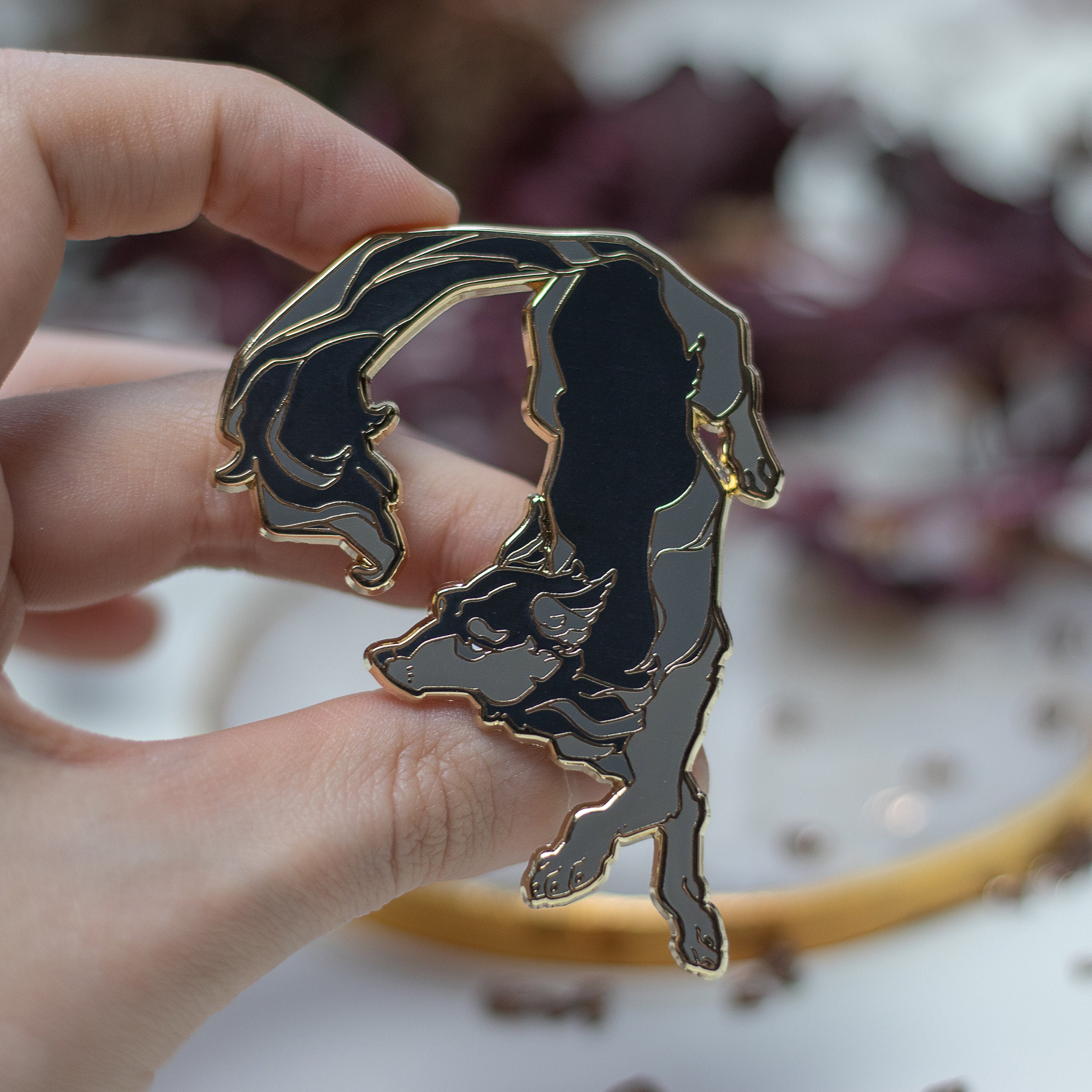 Wolf Hard Enamel Pin Wolf Forest Lapel Pin - Etsy