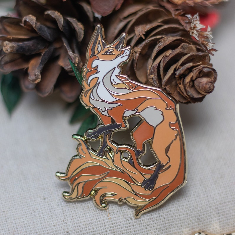Fox Hard Enamel Pin Fox Forest Lapel Pin - Etsy