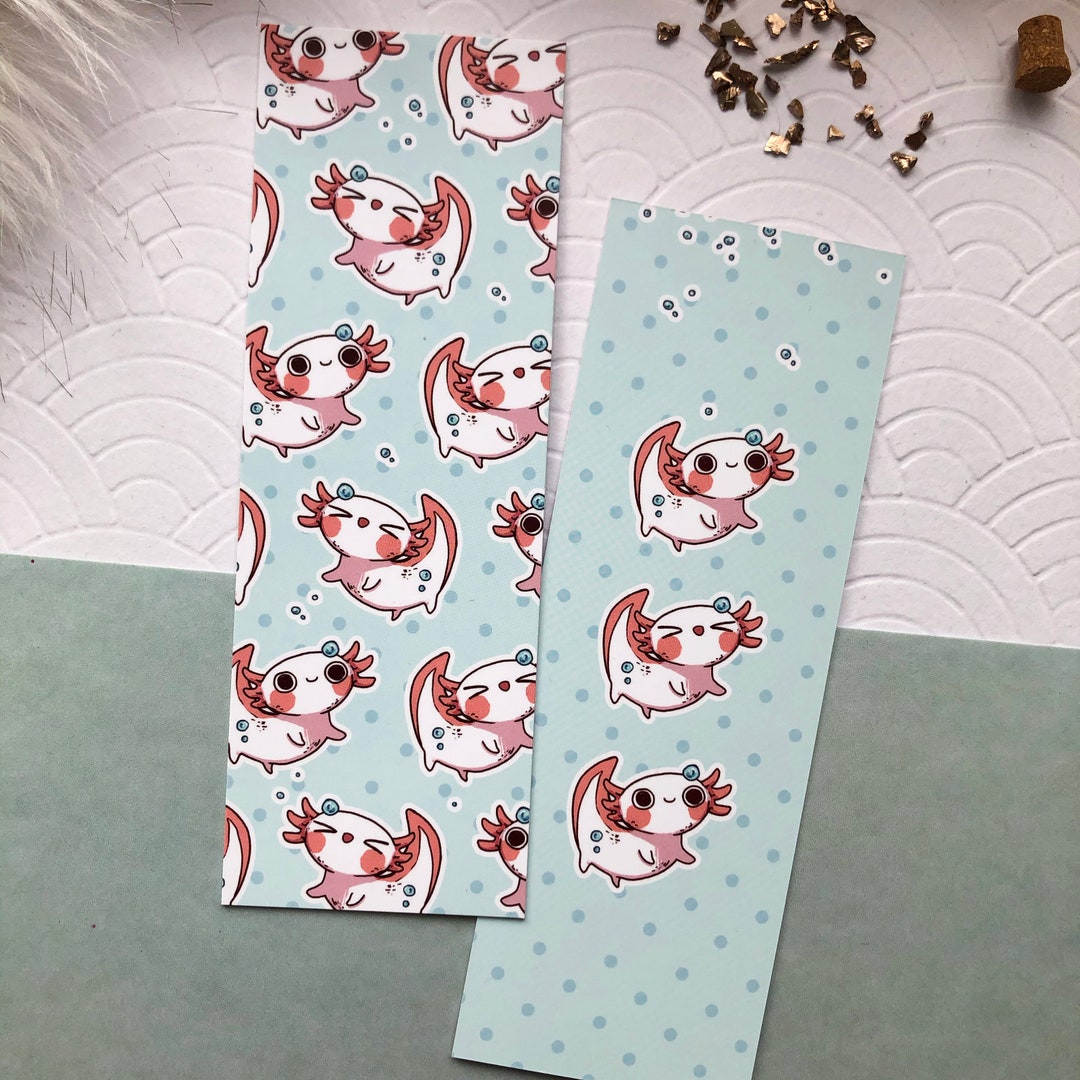 So Many Axolotls Bookmark Cute Kawaii Water Book Lover Cute Aesthetic ...