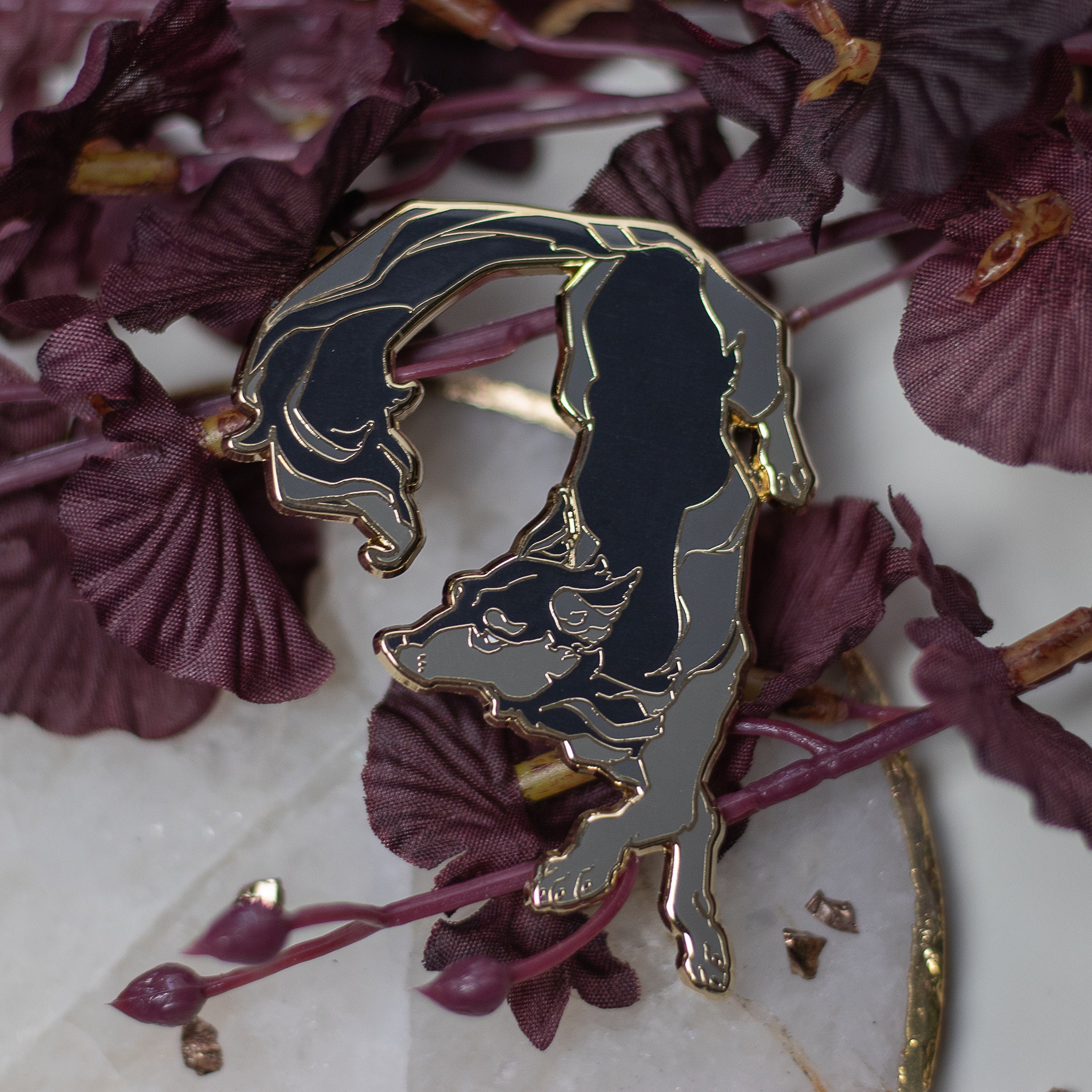 Wolf Hard Enamel Pin Wolf Forest Lapel Pin - Etsy