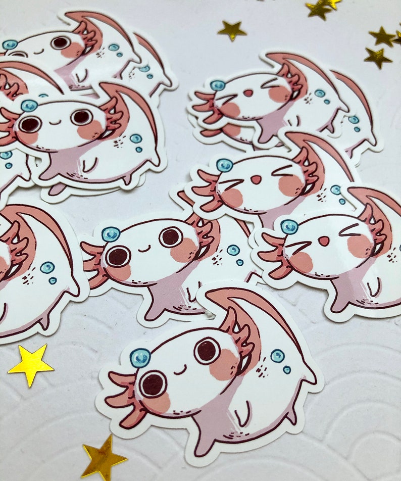 Axolotl Stickers Stickers Axolotl Sticker - Etsy