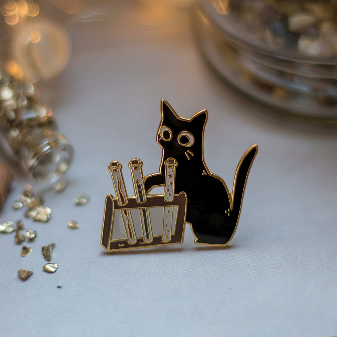 Curious Kittens | Hard Enamel Pin | Witchy Cat Lapel Pin Collector ...