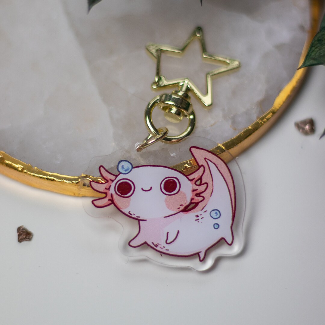 Axolotls Acrylic Charm Transparent Double Sided Keychain Birthday Gift ...