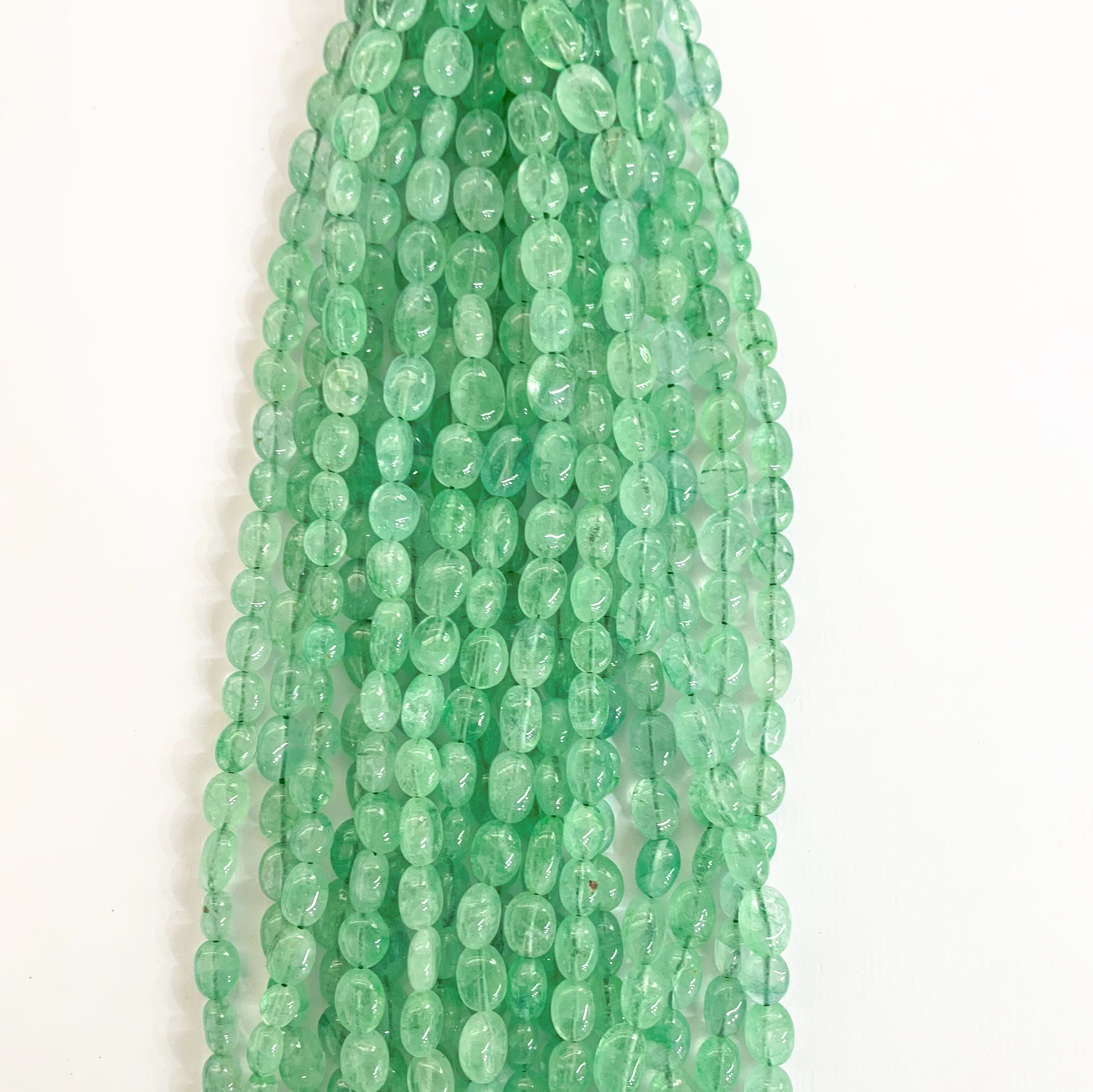 Russian Green Emerald Beryl Smooth Oval Gemstone Beads for - Etsy