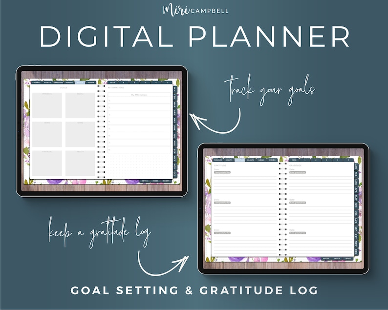 Goodnotes Digital Planner, Undated Weekly iPad Planner With Stickers ...