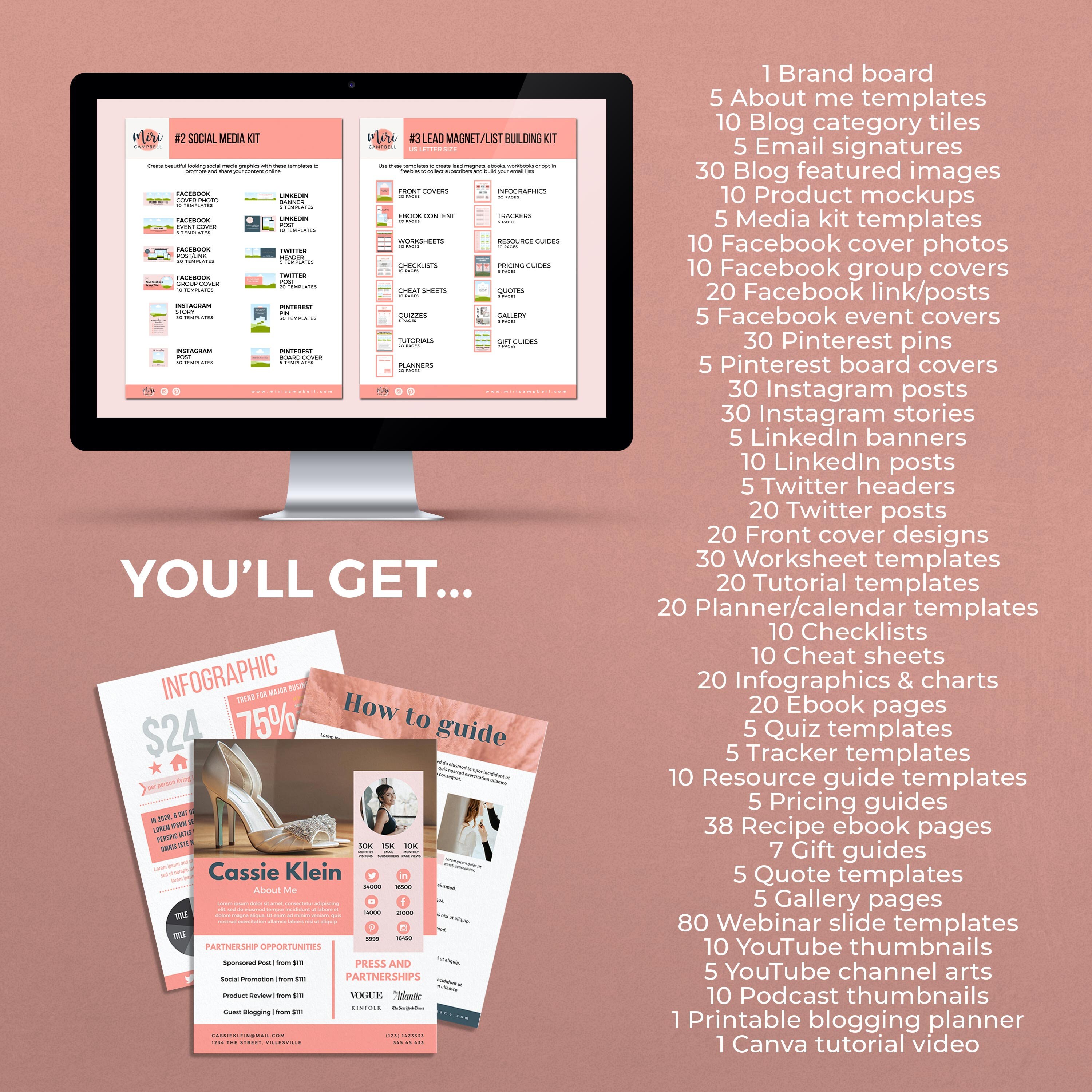 Blogger Template Kit Blog Graphics Template Kit Canva - Etsy UK