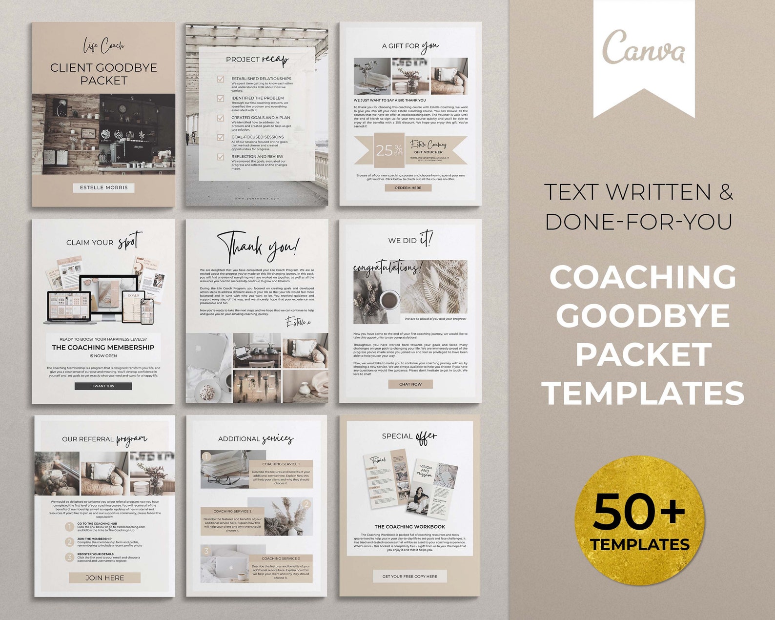 Coaching Goodbye Packet Template Canva Template Client - Etsy