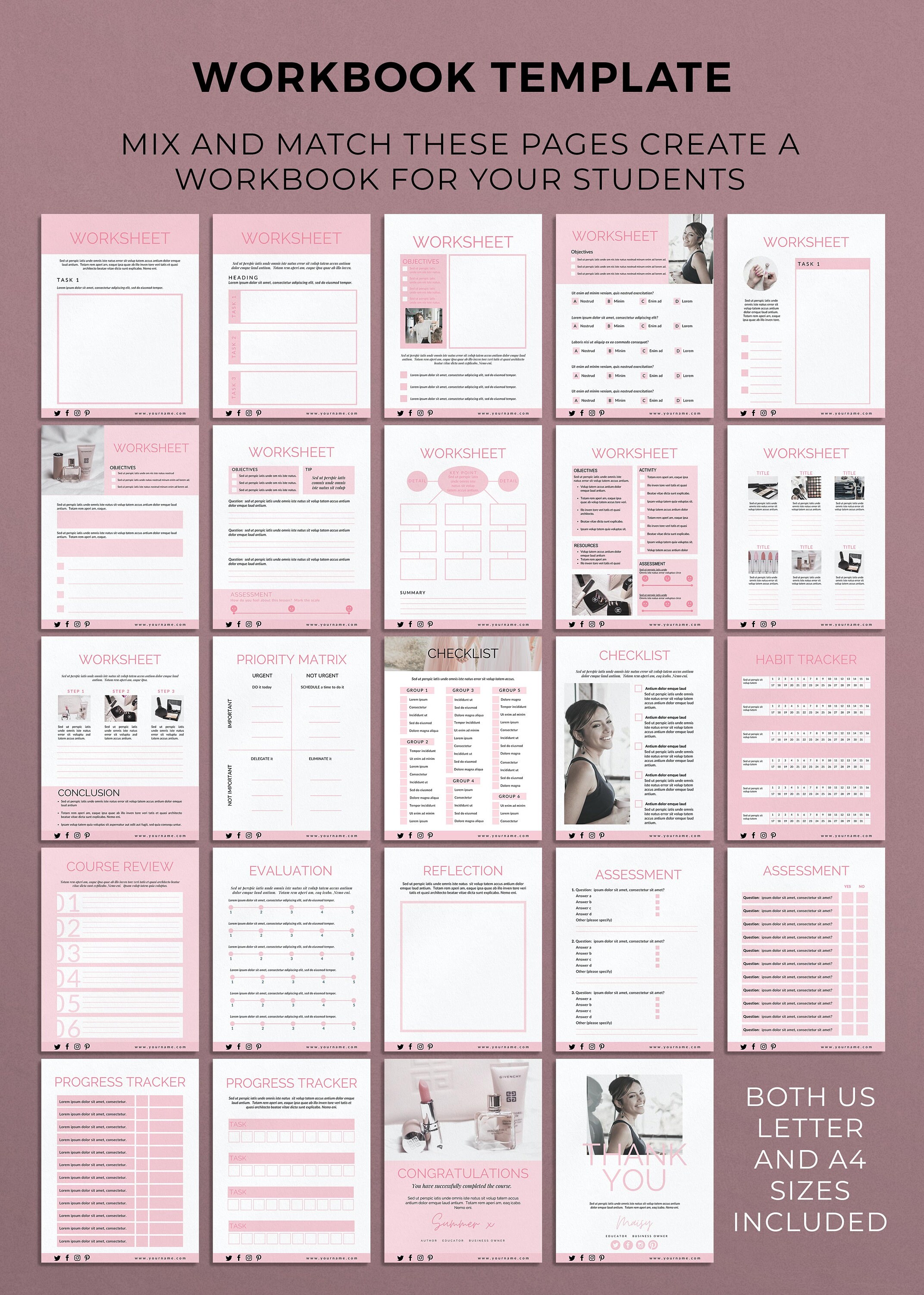 Beauty Blogger Canva Template Beauty Ebook Template Makeup | Etsy