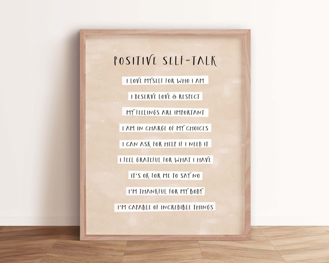 Positive Self Talk Poster, Note to Self Digital Print, Self Care ...