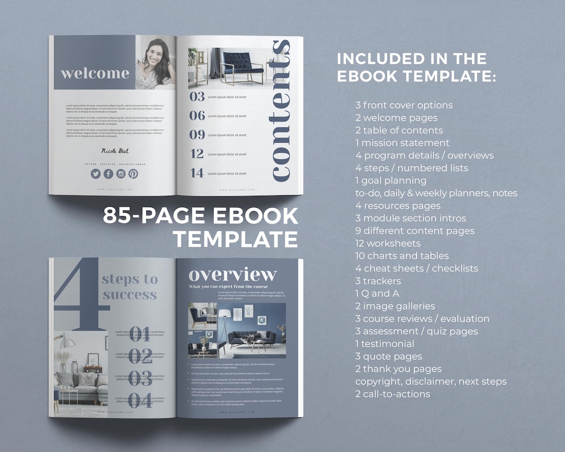 Ebook Template Bundle Course Creator Toolkit Canva Template | Etsy