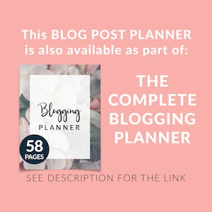 Printable Blog Post Planner, Blogging Planner, Blog Post Idea Planner ...