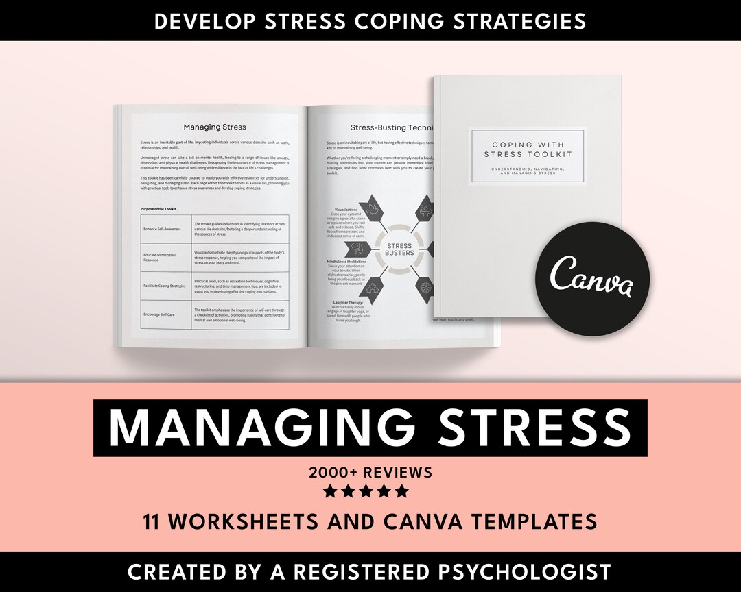 Stress Management Toolkit: Mental Health Canva Templates - Etsy