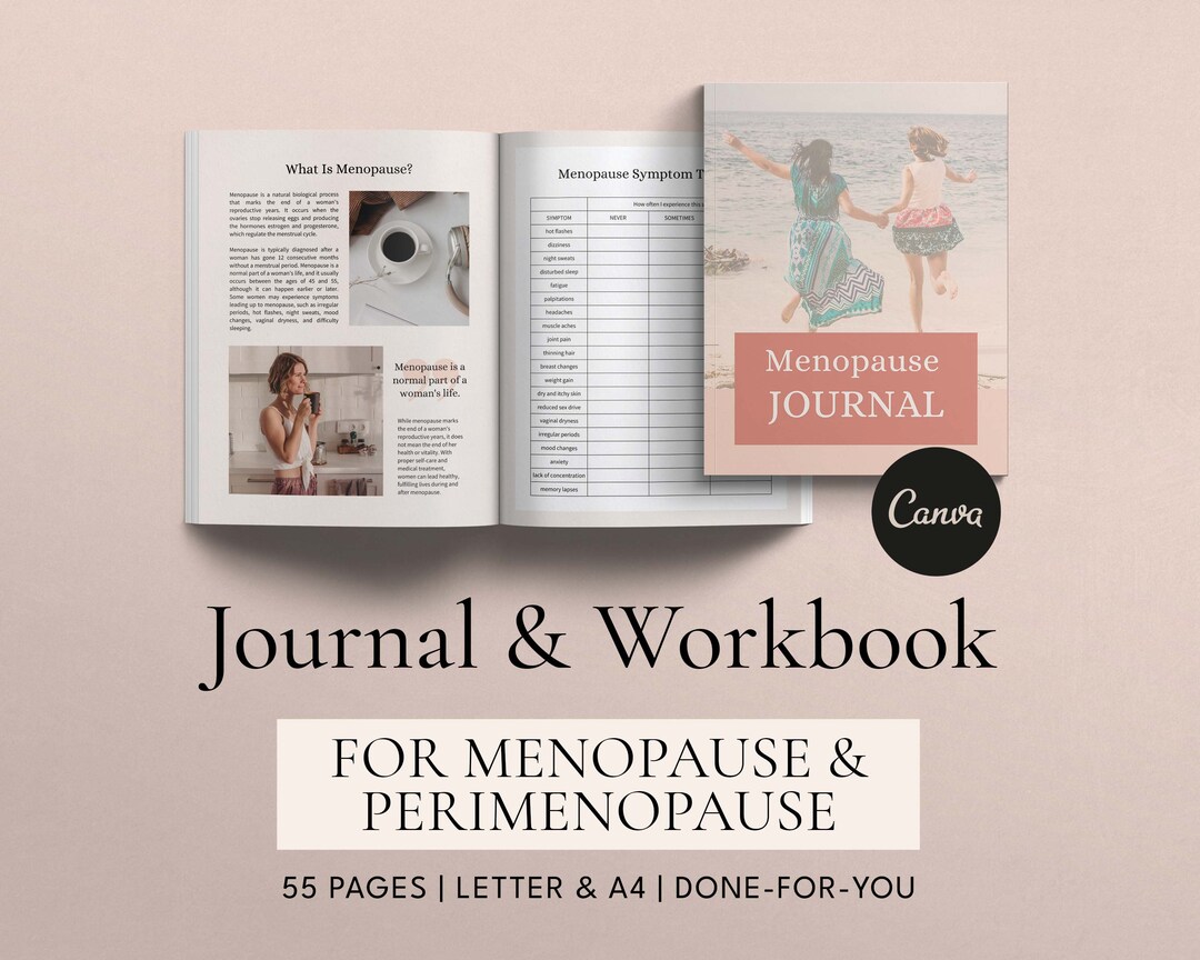 Menopause Workbook Canva Templates: Symptoms Tracker & Resources ...