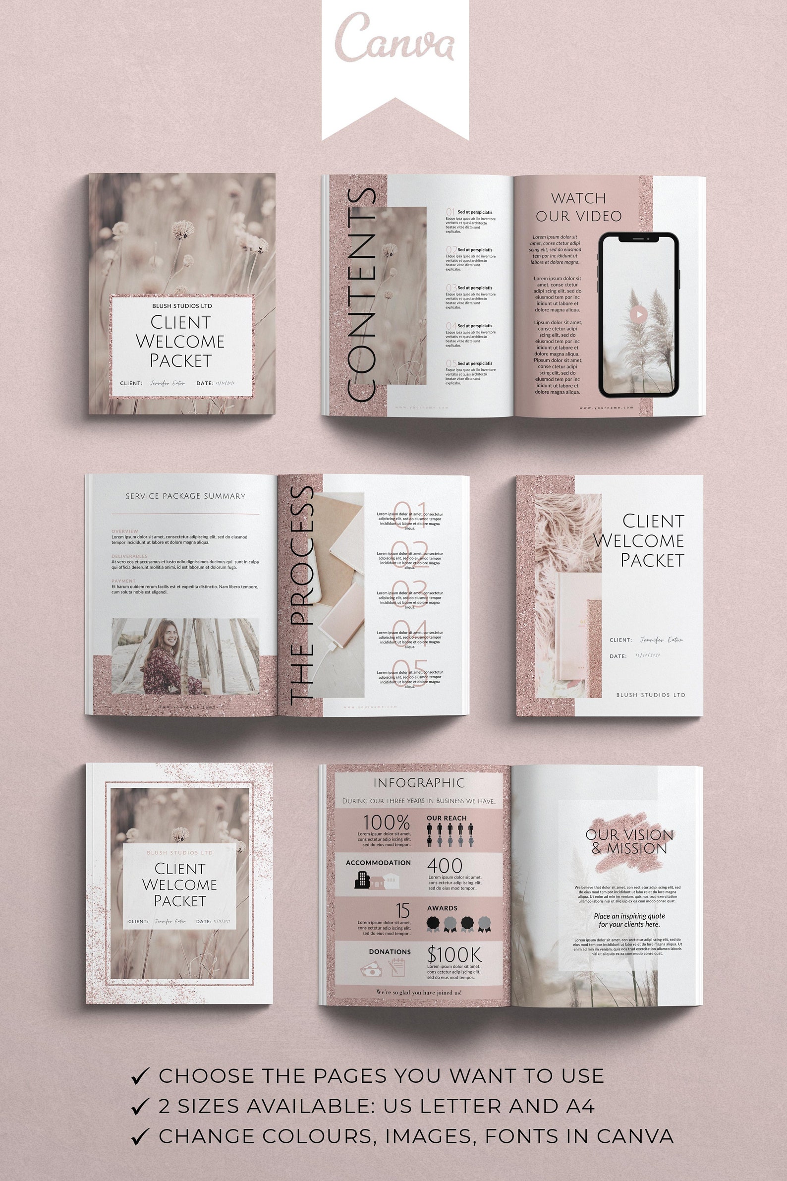 Client Welcome Kit Client Welcome Packet Template Canva - Etsy Canada