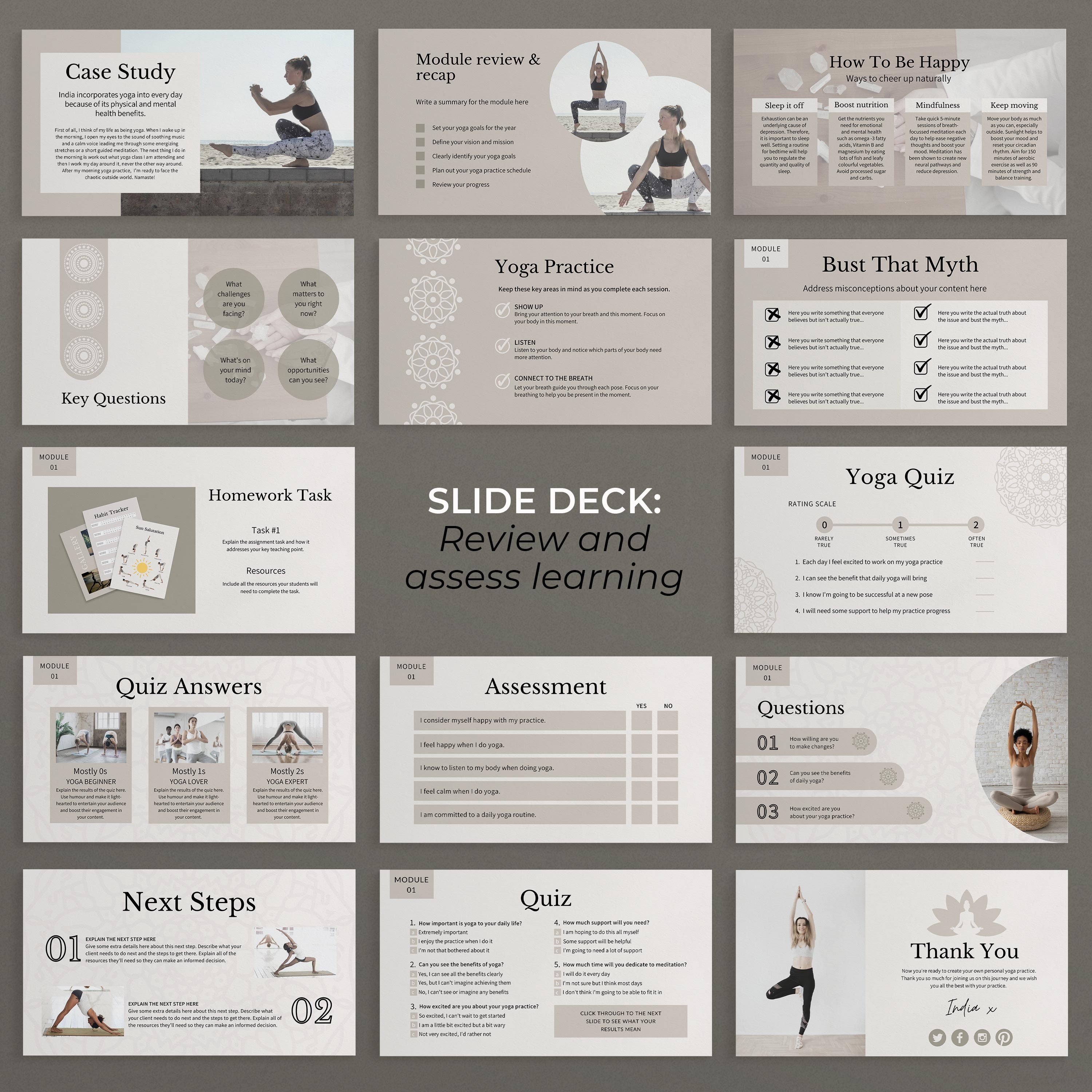 Yoga Webinar & Slide Deck Canva Templates Bundle - Etsy