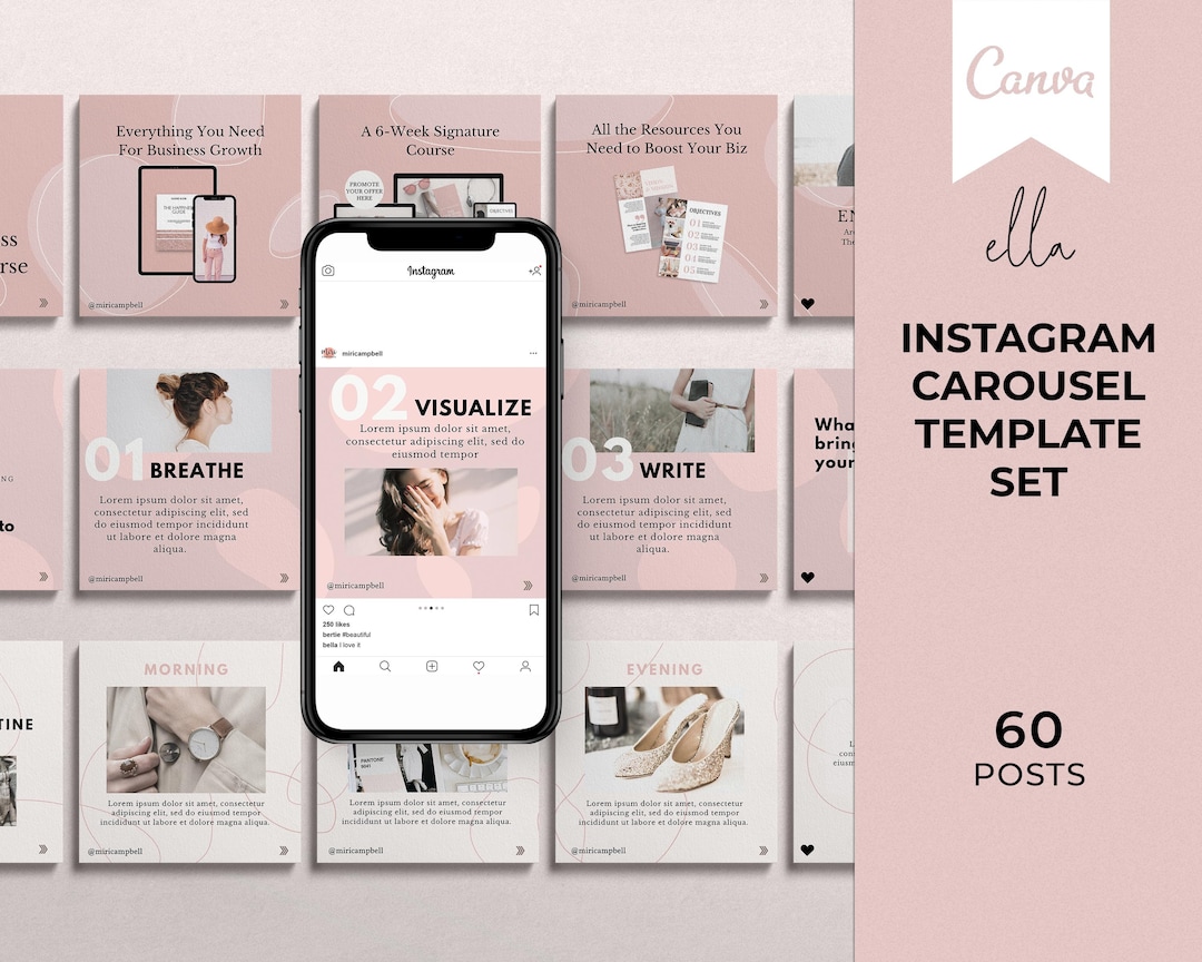 Instagram Carousel Template: Canva Editable IG Posts (digital Download ...
