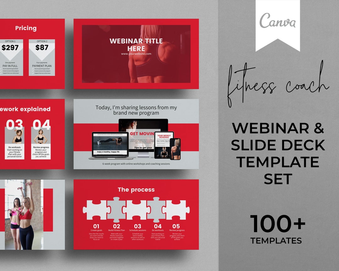 Fitness Coach Webinar, Fitness Coach Slide Deck, Canva Template ...