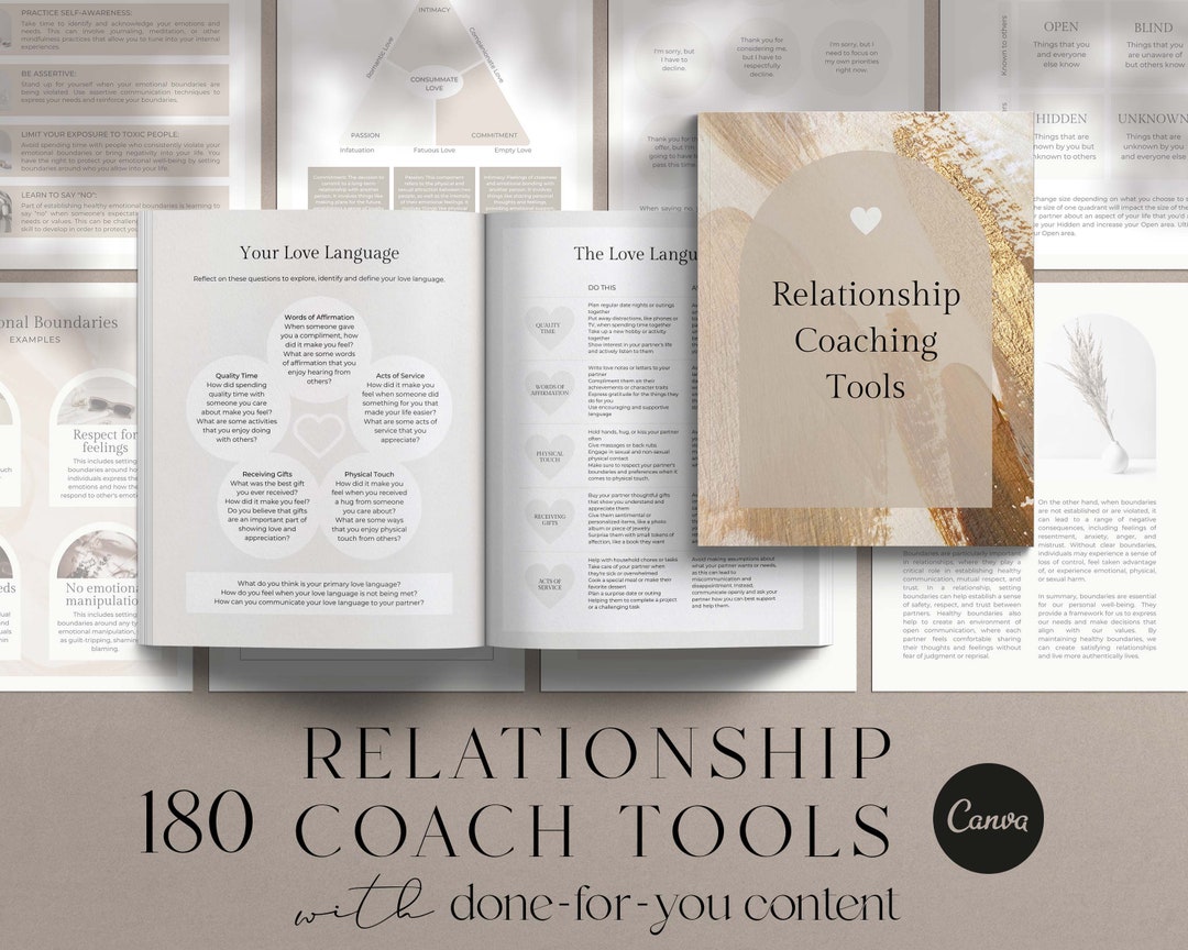 Relationship Coaching Tools: Canva Templates & Workbook - Etsy