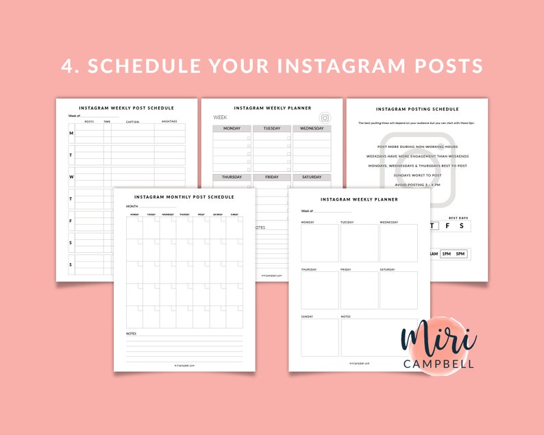 Instagram Planner Printable Instagram Planner Instagram | Etsy UK