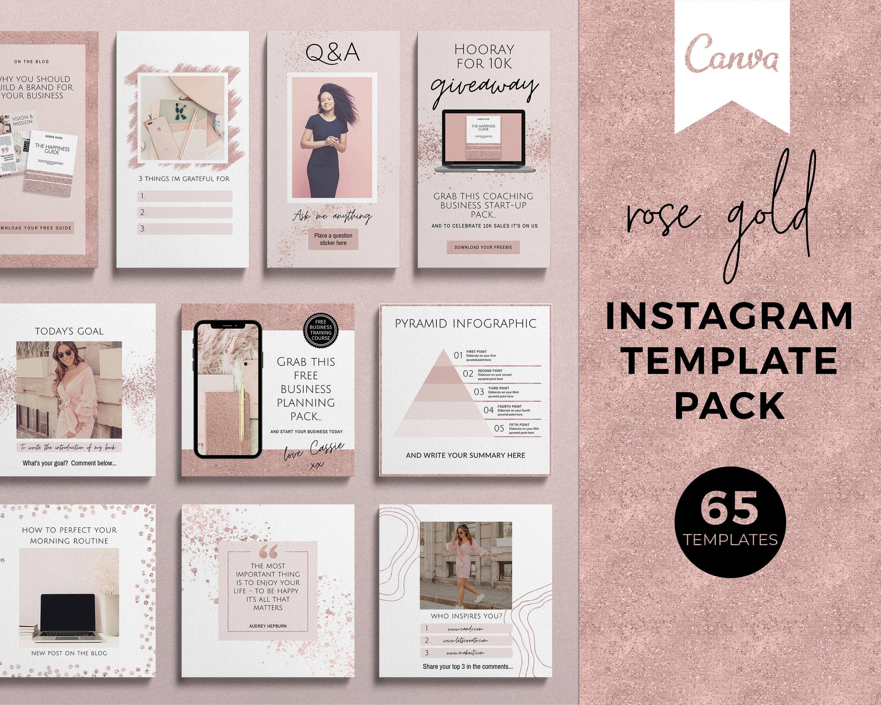 Paper Rose Gold Instagram Story Template Rose Gold Instagram Post ...