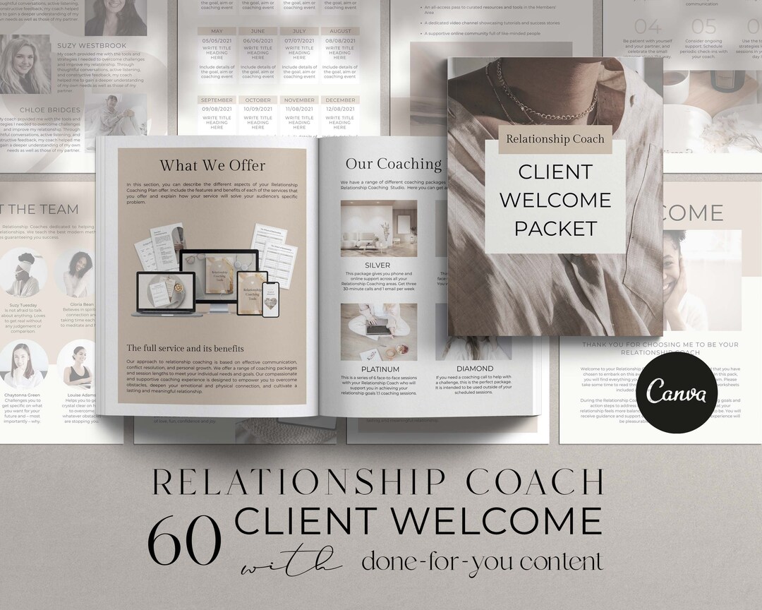Relationship Coach Client Welcome Packet: Canva Template - Etsy