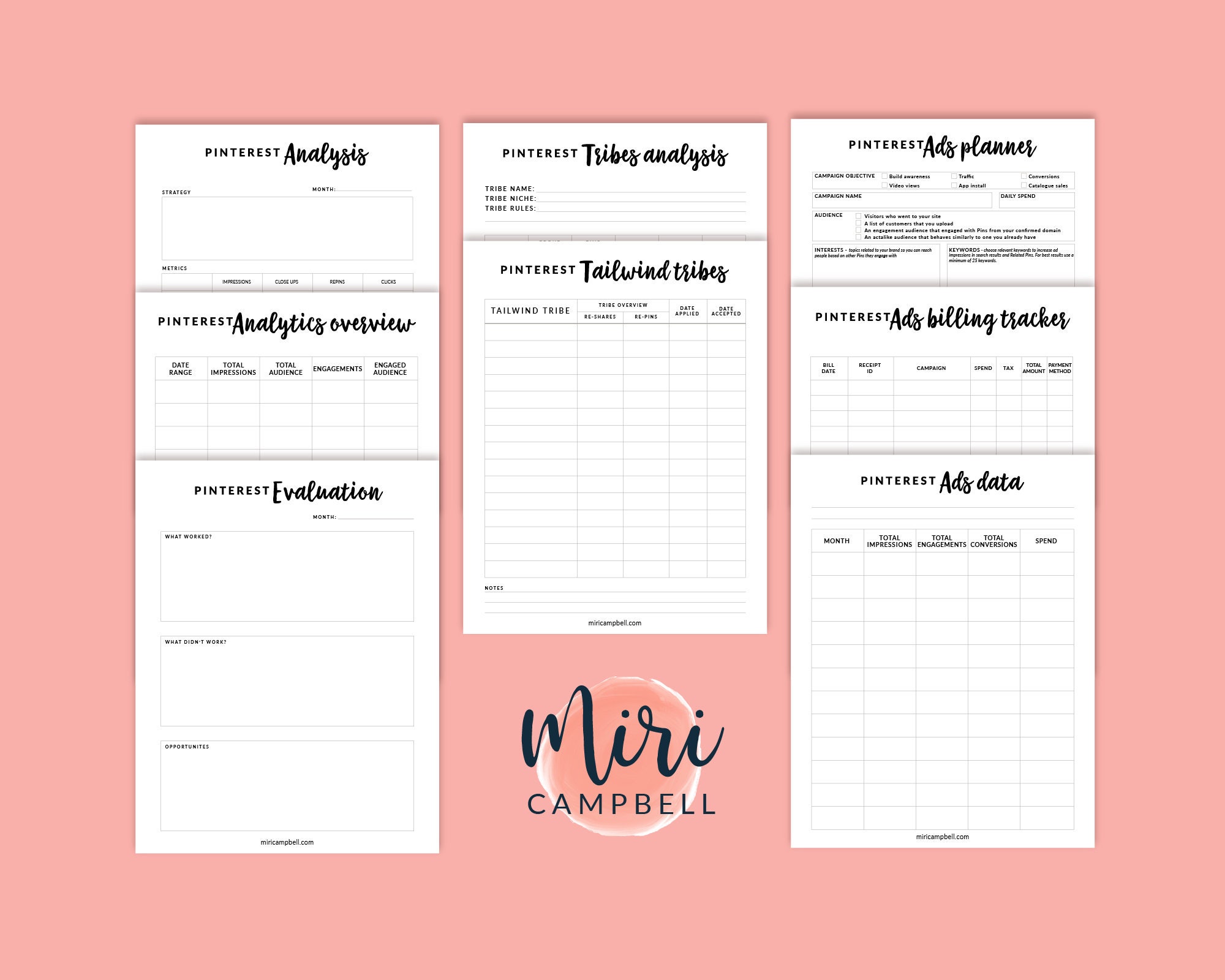 Pinterest Planner Printable Pinterest Strategy Planner - Etsy