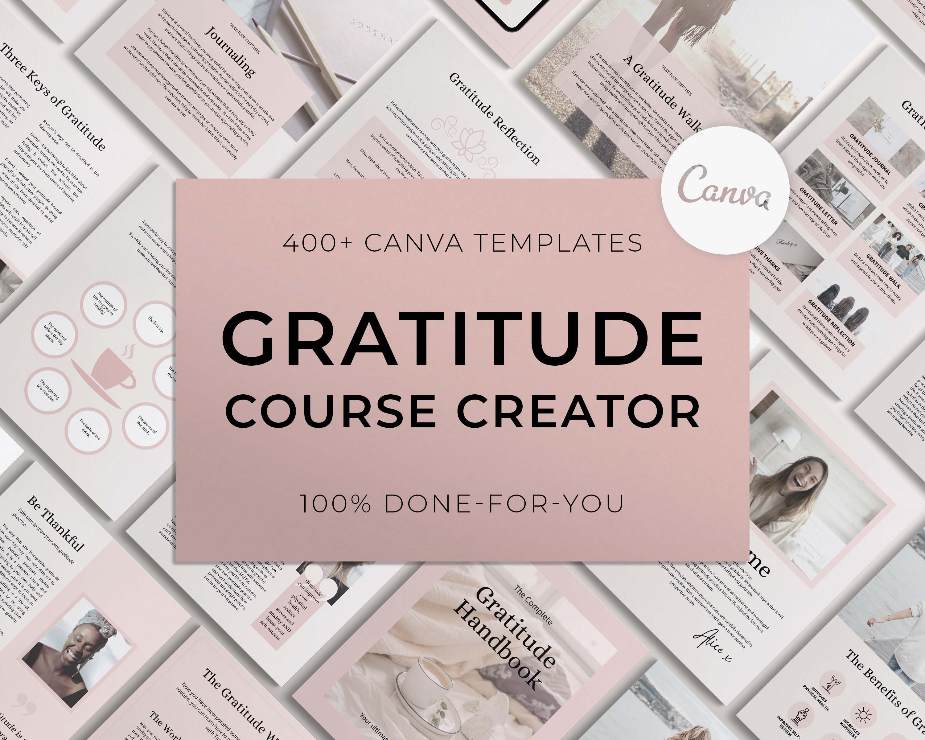 Gratitude Journal Canva Template Gratitude Course Creator - Etsy UK