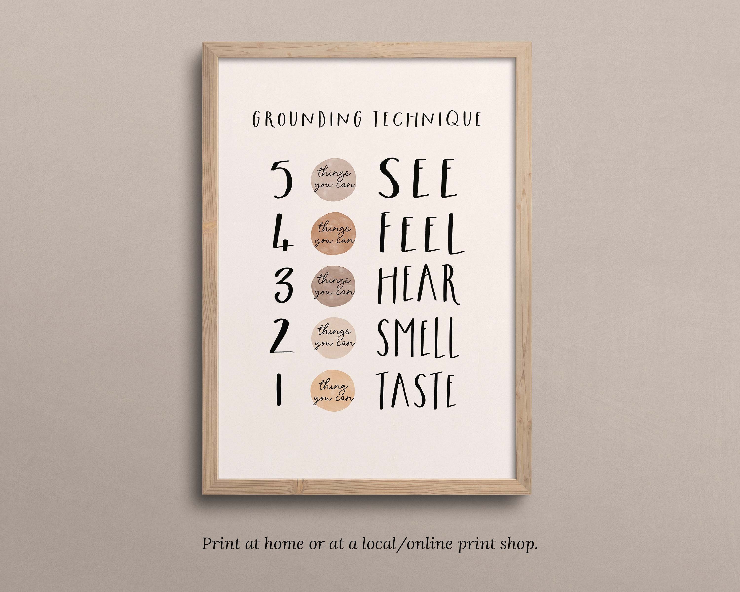 54321 Grounding Technique Poster: Mental Health Art (digital Download ...