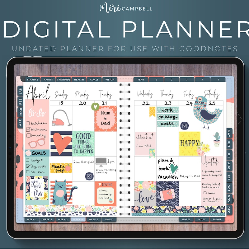Undated Digital Planner - Etsy
